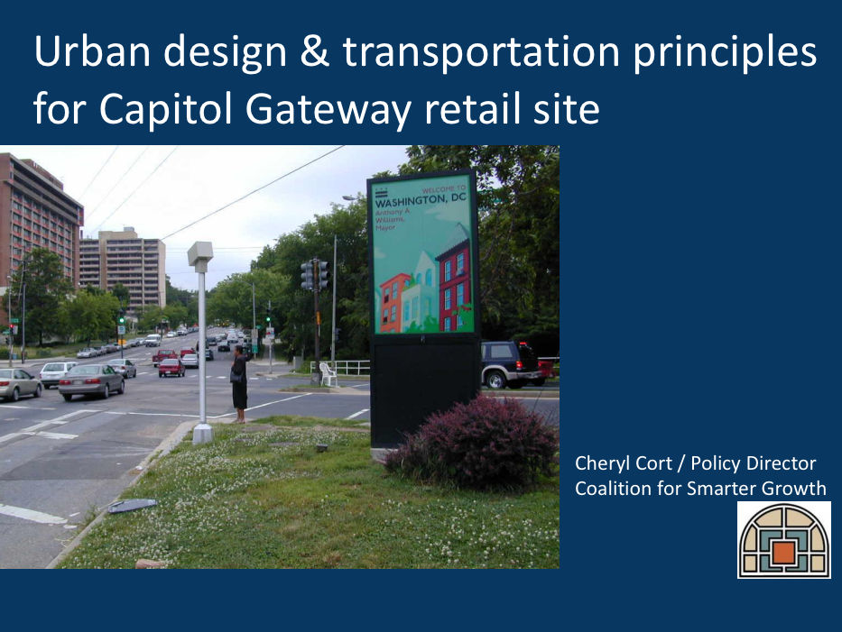 Urban Design & Transportation Principles for Capitol Gateway Retail ...