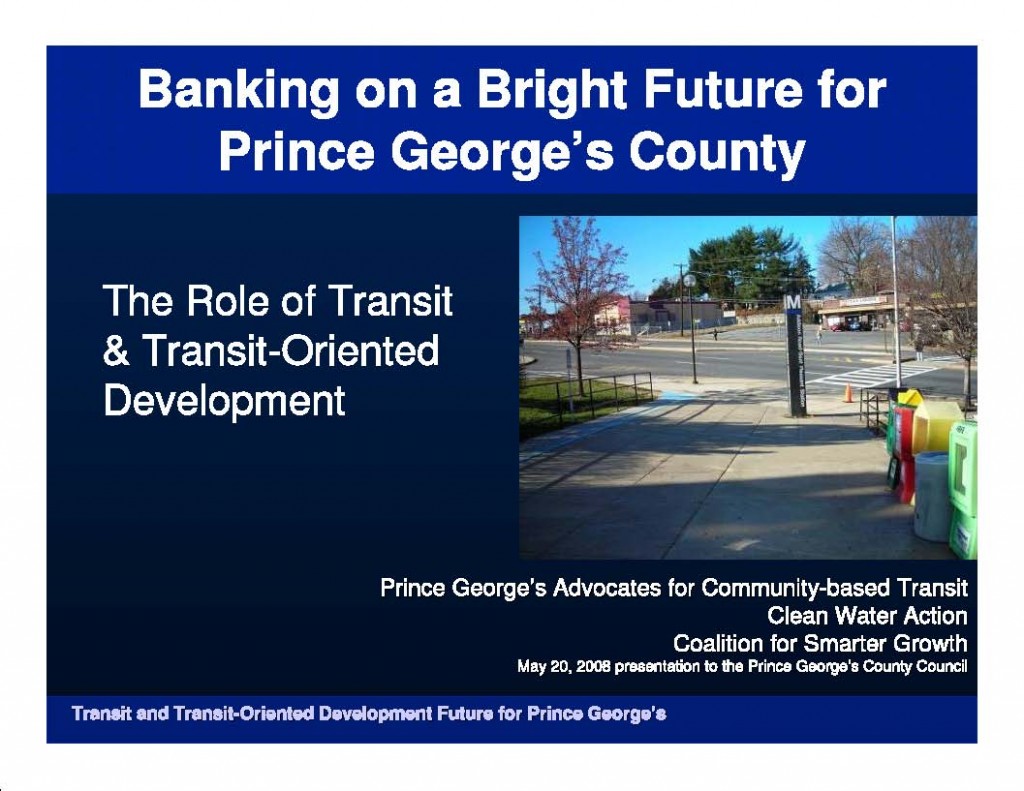TOD Presentation to Prince George's County Council - Coalition For ...