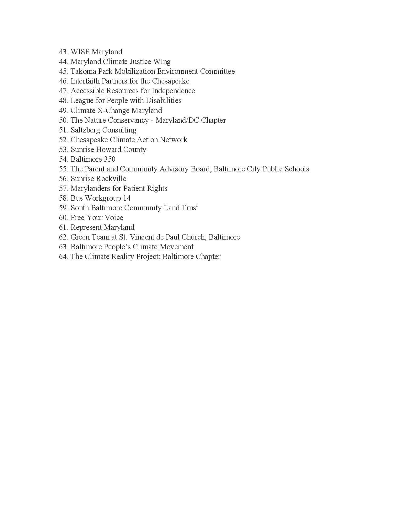 CSG Sign-on Letter Re: Maryland Transit Cuts - Coalition For Smarter Growth